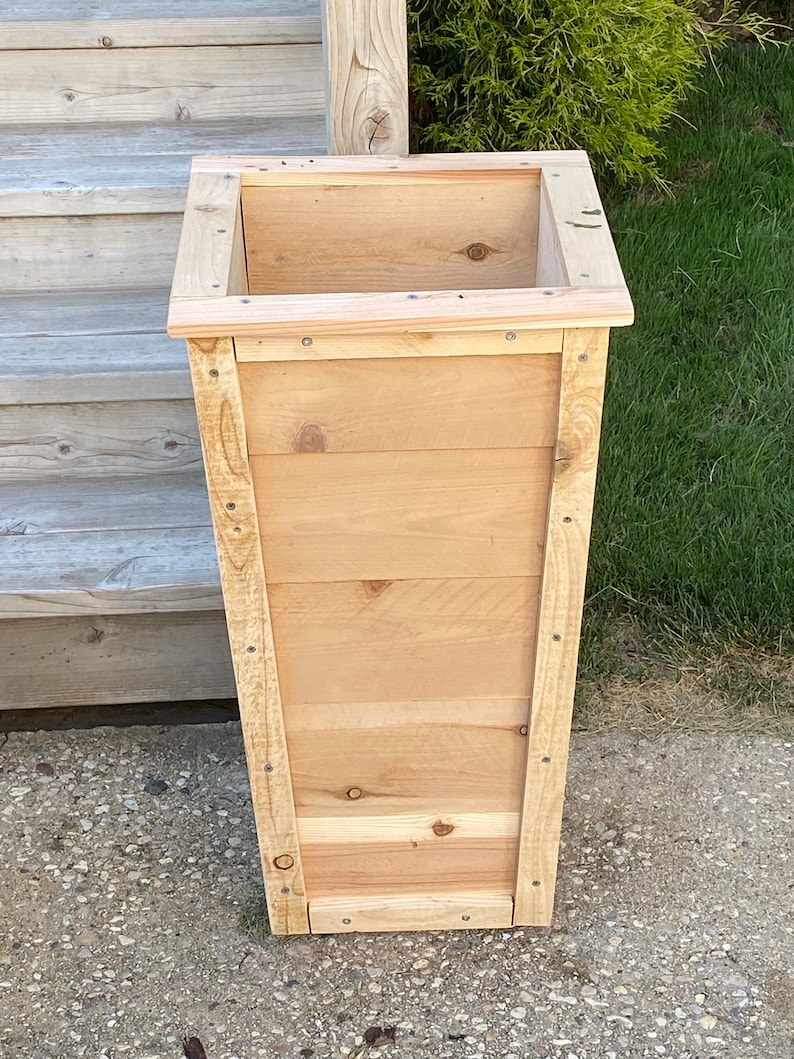 Tall Cedar Planter Box – Raised Garden Bed Outdoor – Rustic Wood - Etsy