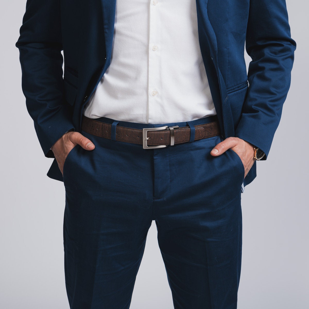 Cork Reversible Men's Belt brown/blue vegan Belt for Men, Ecofriendly ...