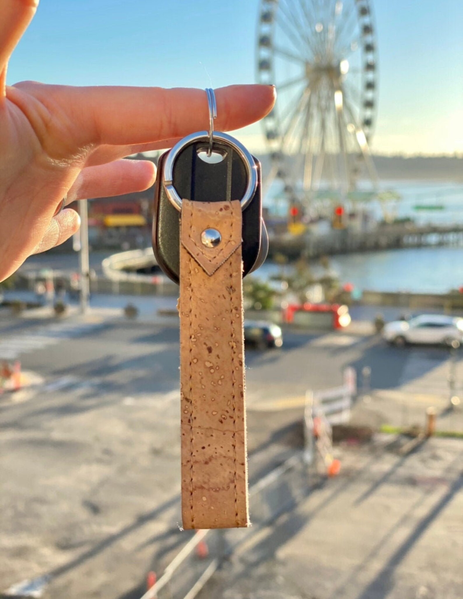 Cork Greener Key Ring cork Key Ring Cork Leather Key Holder - Etsy