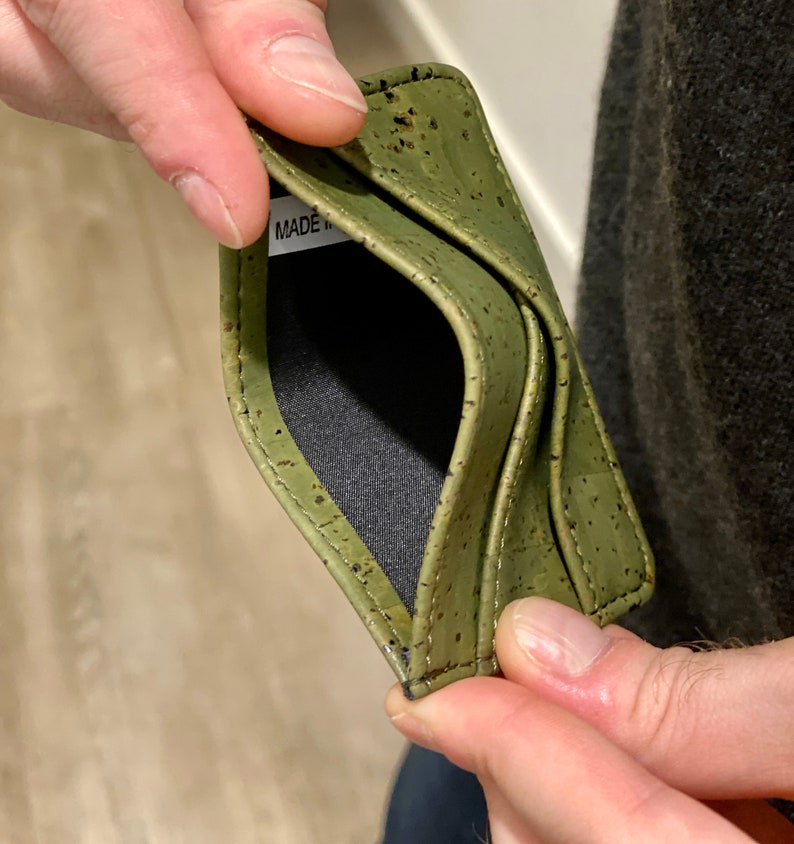 Cork Card Holder cork Wallet Slim Mens Wallet Cork Leather | Etsy