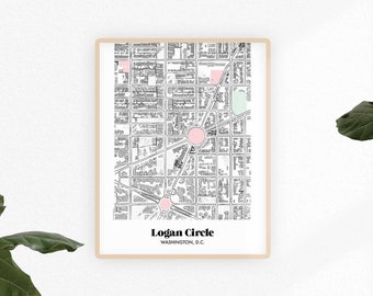 Logan Circle Dc Map - Etsy