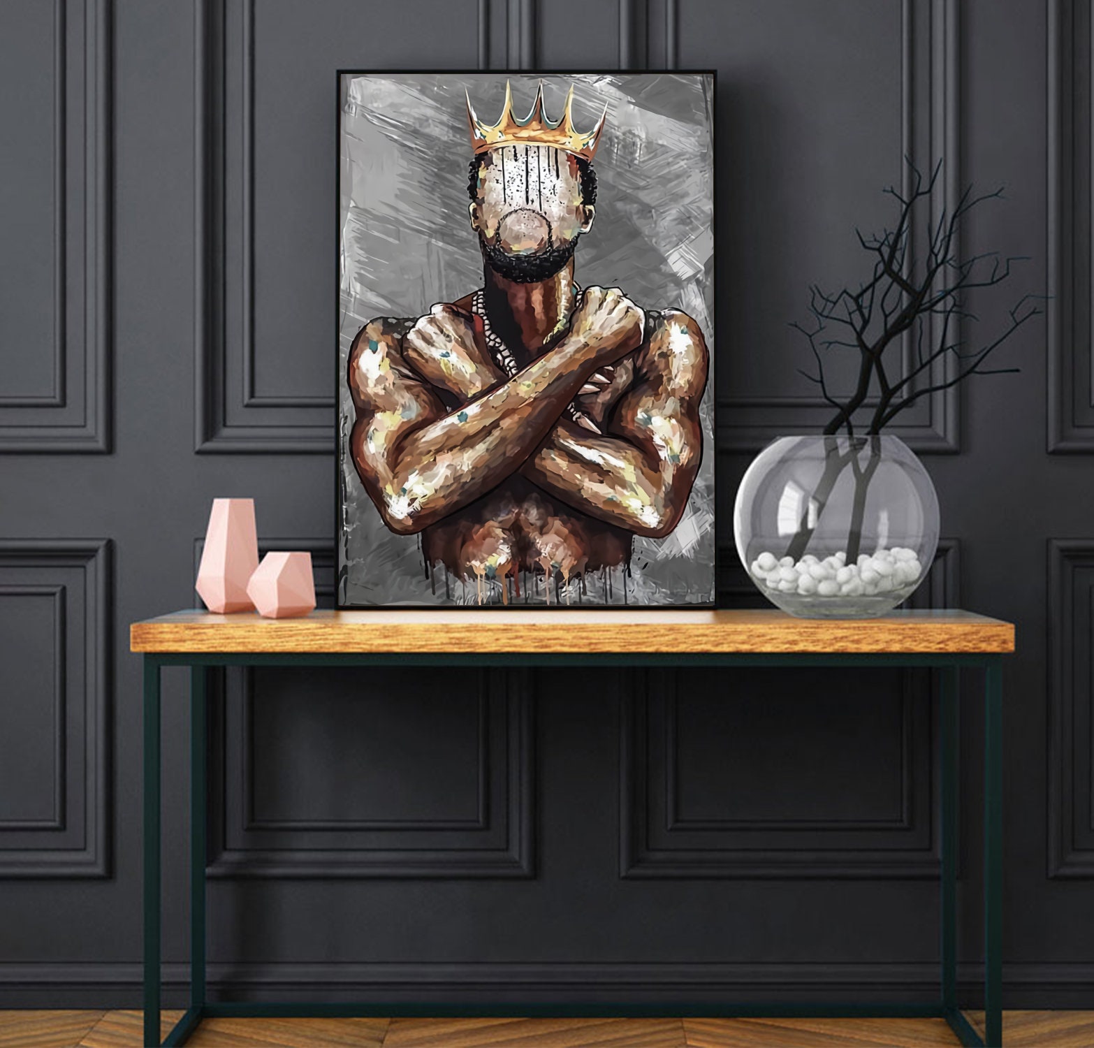 Black King Poster Black Art African American Art Black | Etsy