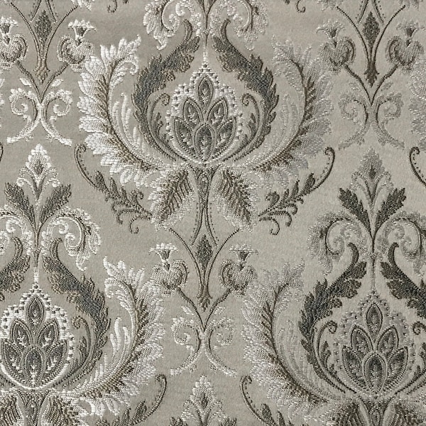 Gray Damask Fabric - Etsy