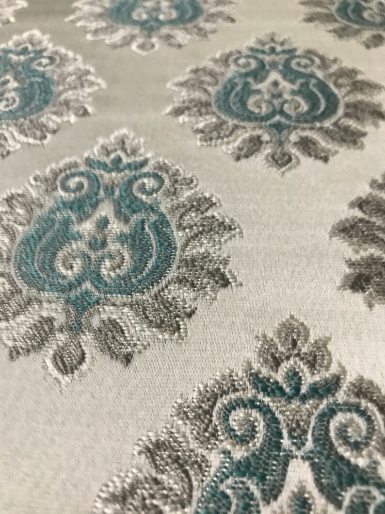 Persian Floral Motif Design Luxury Jacquard Material Sky Blue - Etsy Canada