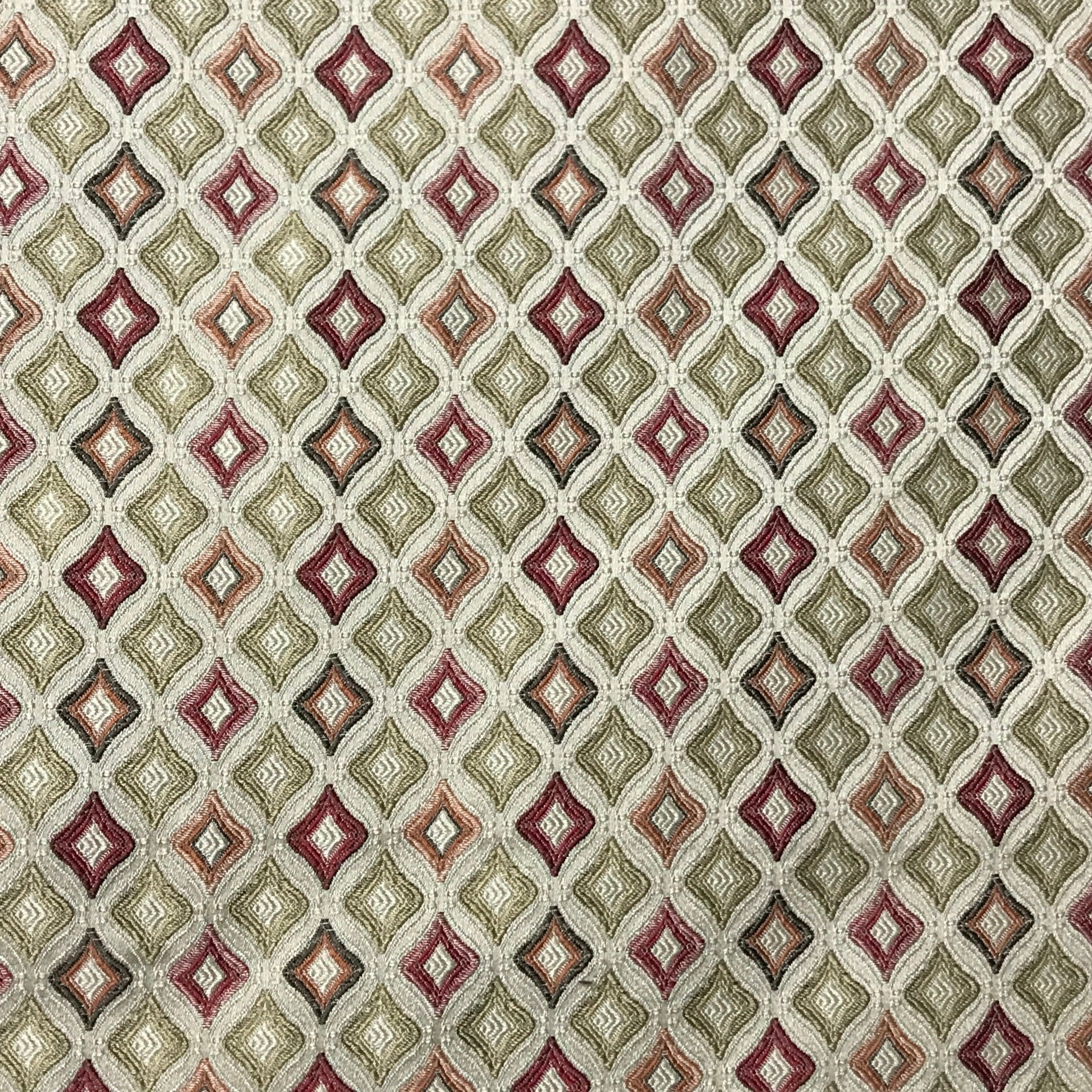 Rust Classic Diamond Design Luxurious Jacquard Fabric for - Etsy