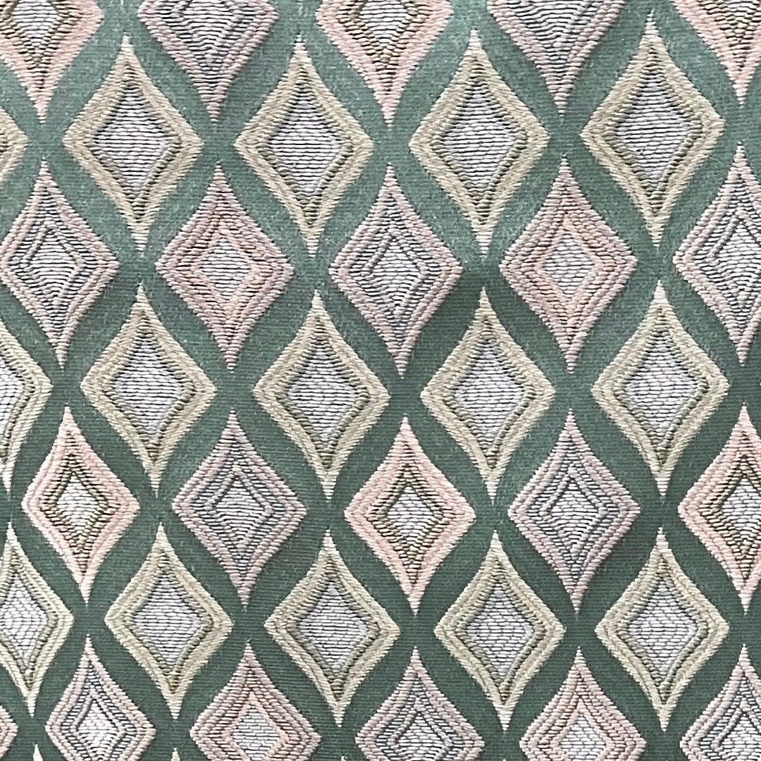 Vintage Moroccan Argyle Jacquard Fabric: Blue Diamond Upholstery Cloth ...