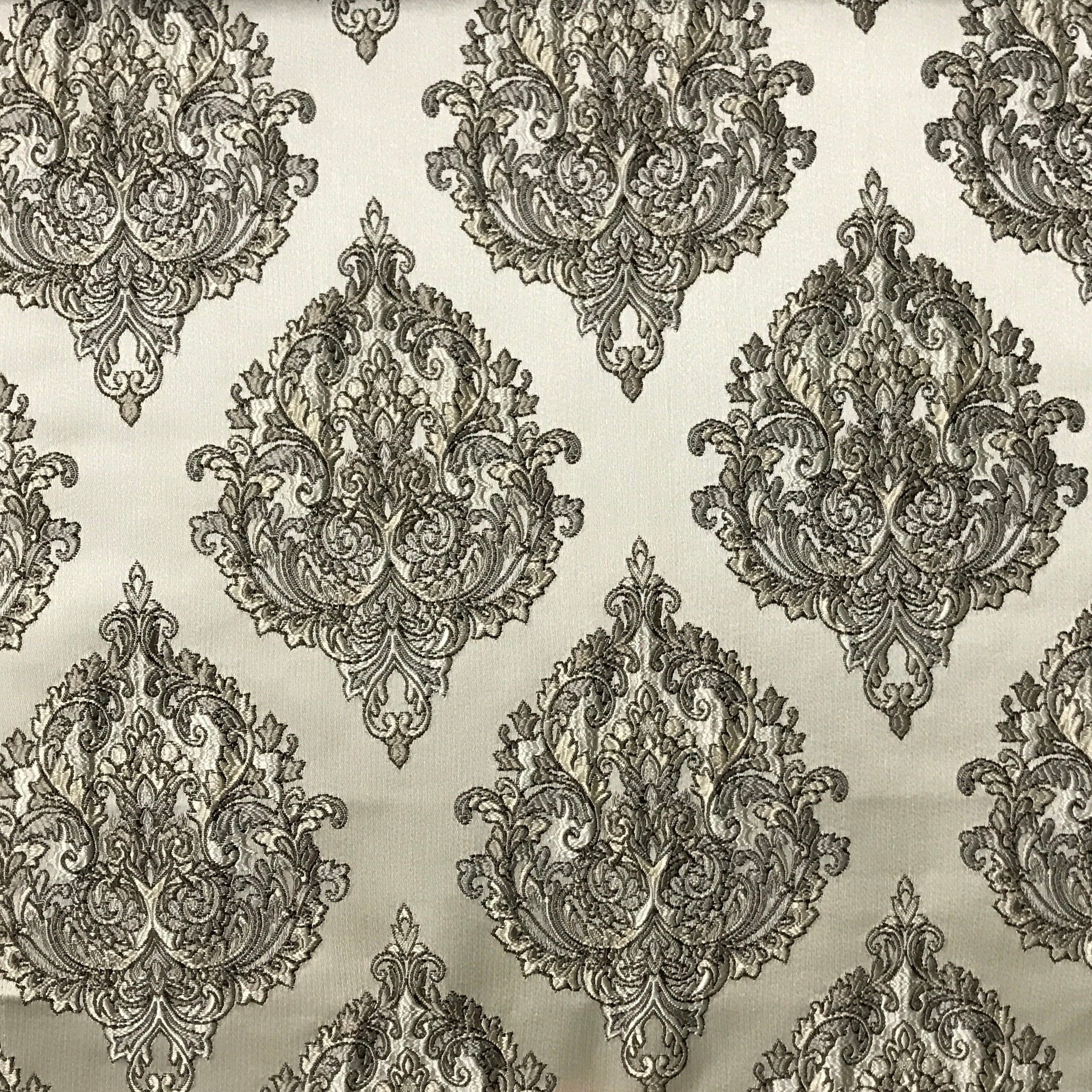 Brown Damask Motif Design Luxurious Jacquard Fabric for Upholstery ...