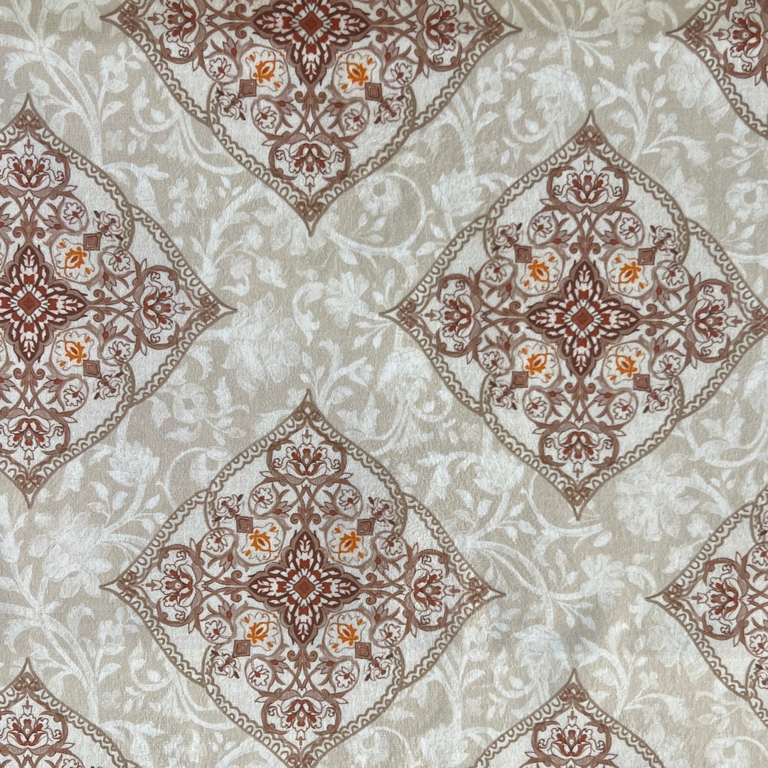 Antique Persian Motif Design Digital Printed Fabric Material Upholstery ...