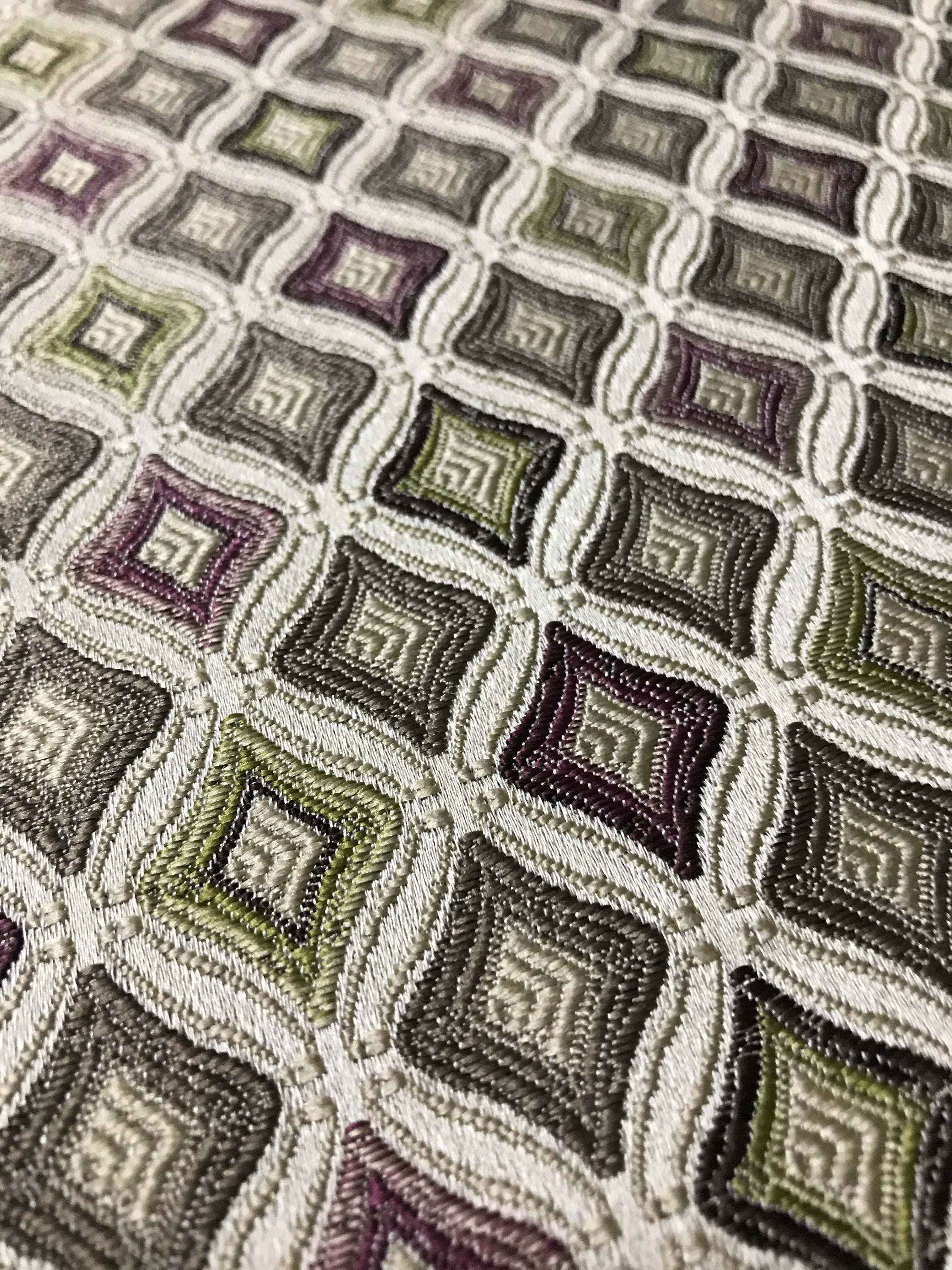 Purple Green Classic Diamond Design Luxurious Jacquard Fabric - Etsy