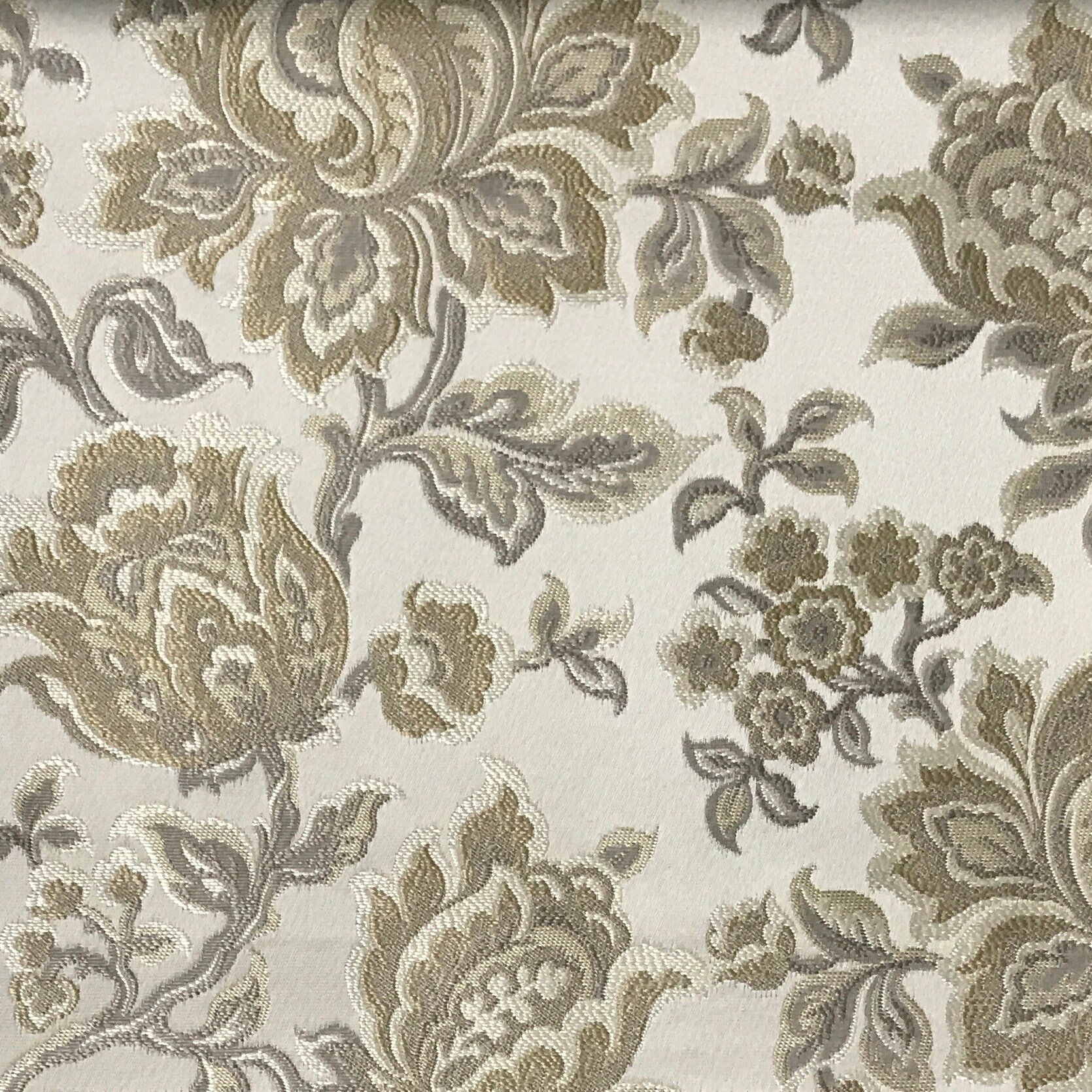 Luxurious Jacquard Material Gold Color Floral Design Fabric Upholstery ...