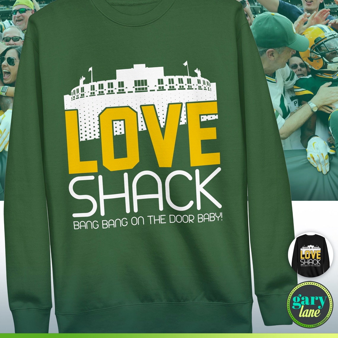 Jordan Love Quarterback Love Shack Lambeau Field Crew Neck Sweatshirt ...