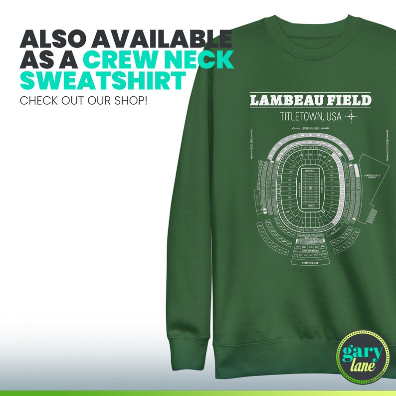 Green Bay Packers Lambeau Field Seating Chart Blueprint Unisex T-shirt ...