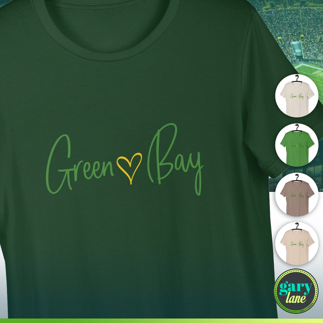 Green Bay Packers Fan Shirt, Handwritten Cute Wisconsin WI Lambeau ...