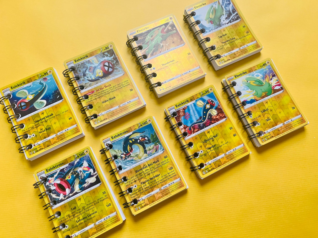 REVERSE HOLO Electric Type Shiny Pokémon Card Notebook/pocketbook ...