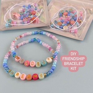 DIY Friendship Bracelet Kit Custom Letter Bracelets Set of 2 Make Your ...