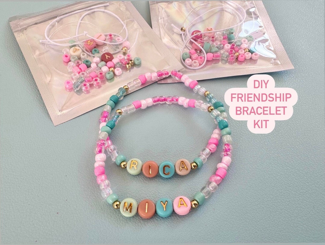 DIY Friendship Bracelet Kit Set of 2 Make Your Own Custom Letter ...