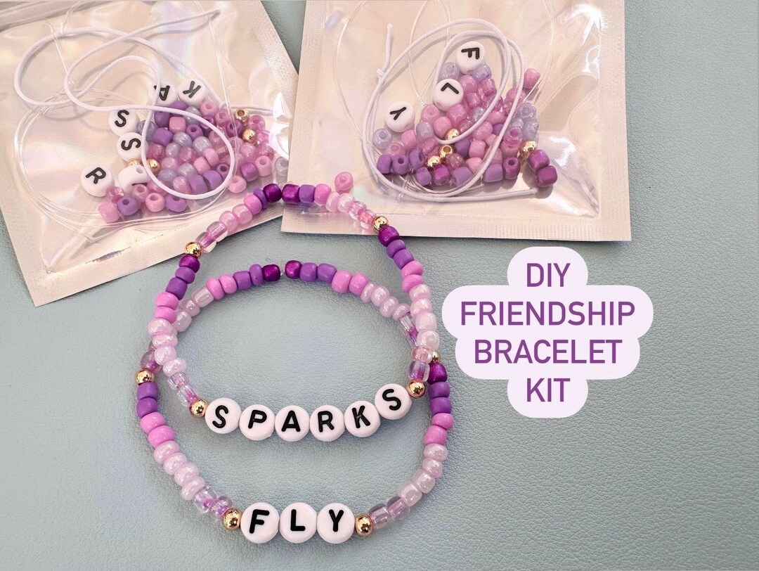 DIY Friendship Bracelet Kit Set of 2 Make Your Own Custom Letter ...