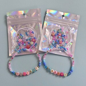 DIY Friendship Bracelet Kit Custom Letter Bracelets Set of 2 Make Your ...