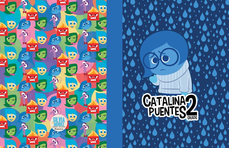 INSIDE OUT INTENSELY School Labels Notebook Cover Tags Notebook Lining ...