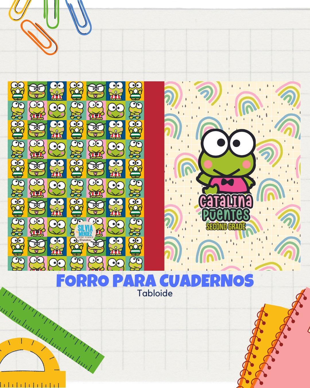 FROG KAWAII School Labels - Notebook Cover | Tags | Notebook Lining ...