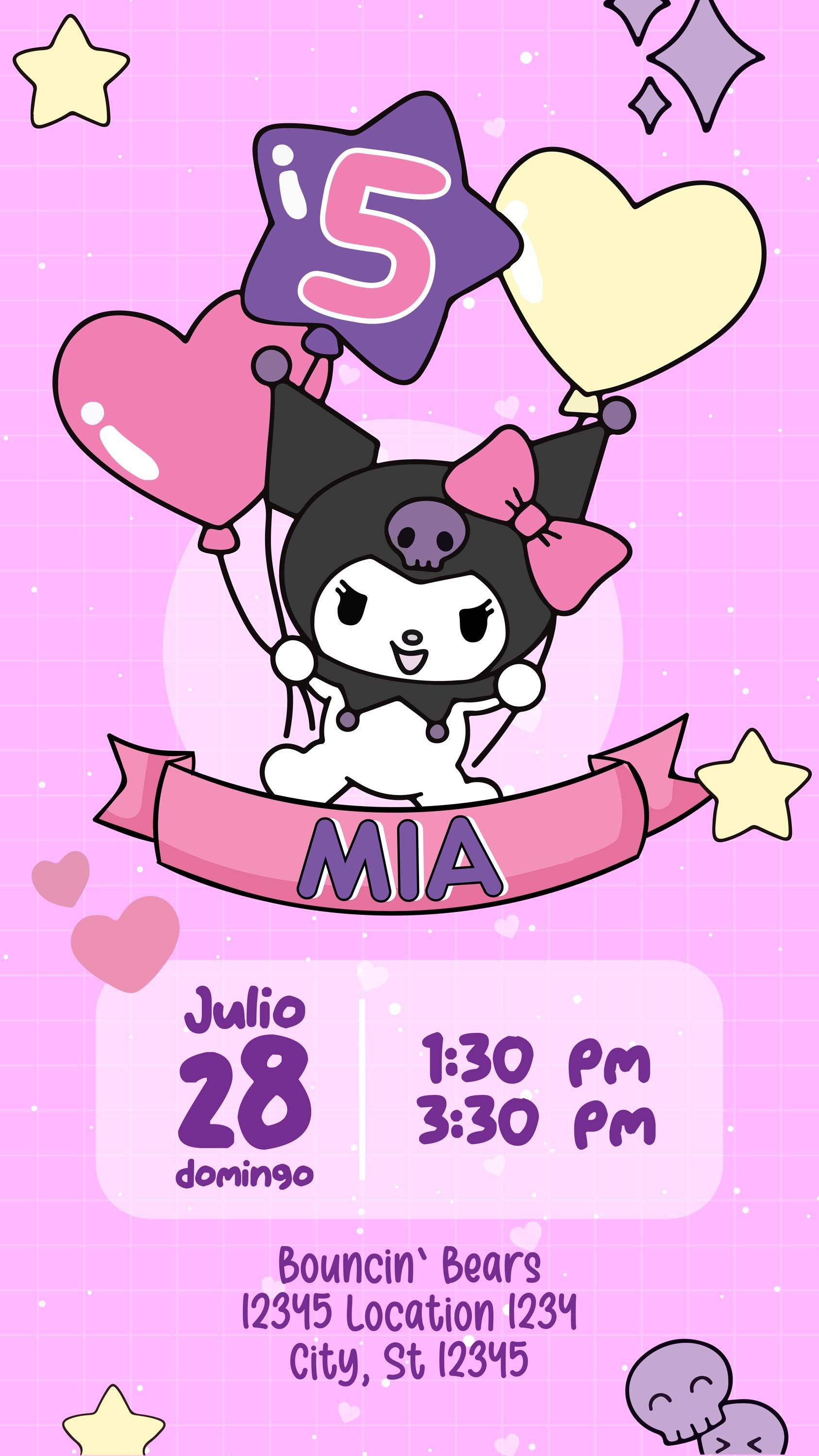 KAWAII | Personalized Birthday Invitation | Party Invitation | Digital ...