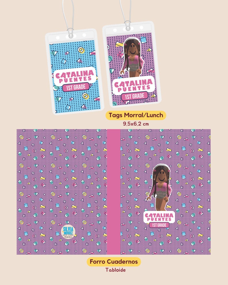 ROBLOX School Labels Notebook Cover Tags Notebook Lining Backpack ...