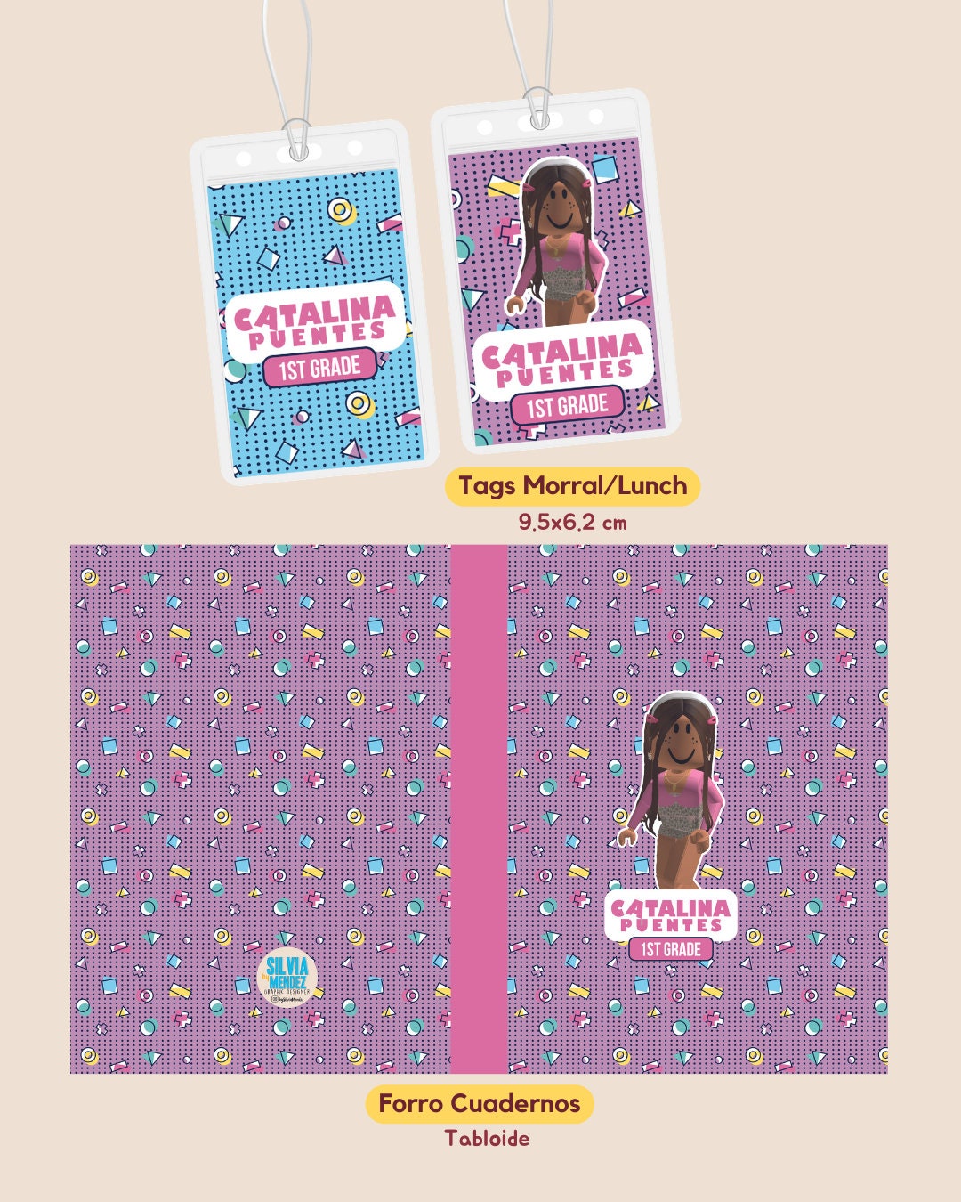 ROBLOX School Labels Notebook Cover Tags Notebook Lining Backpack ...