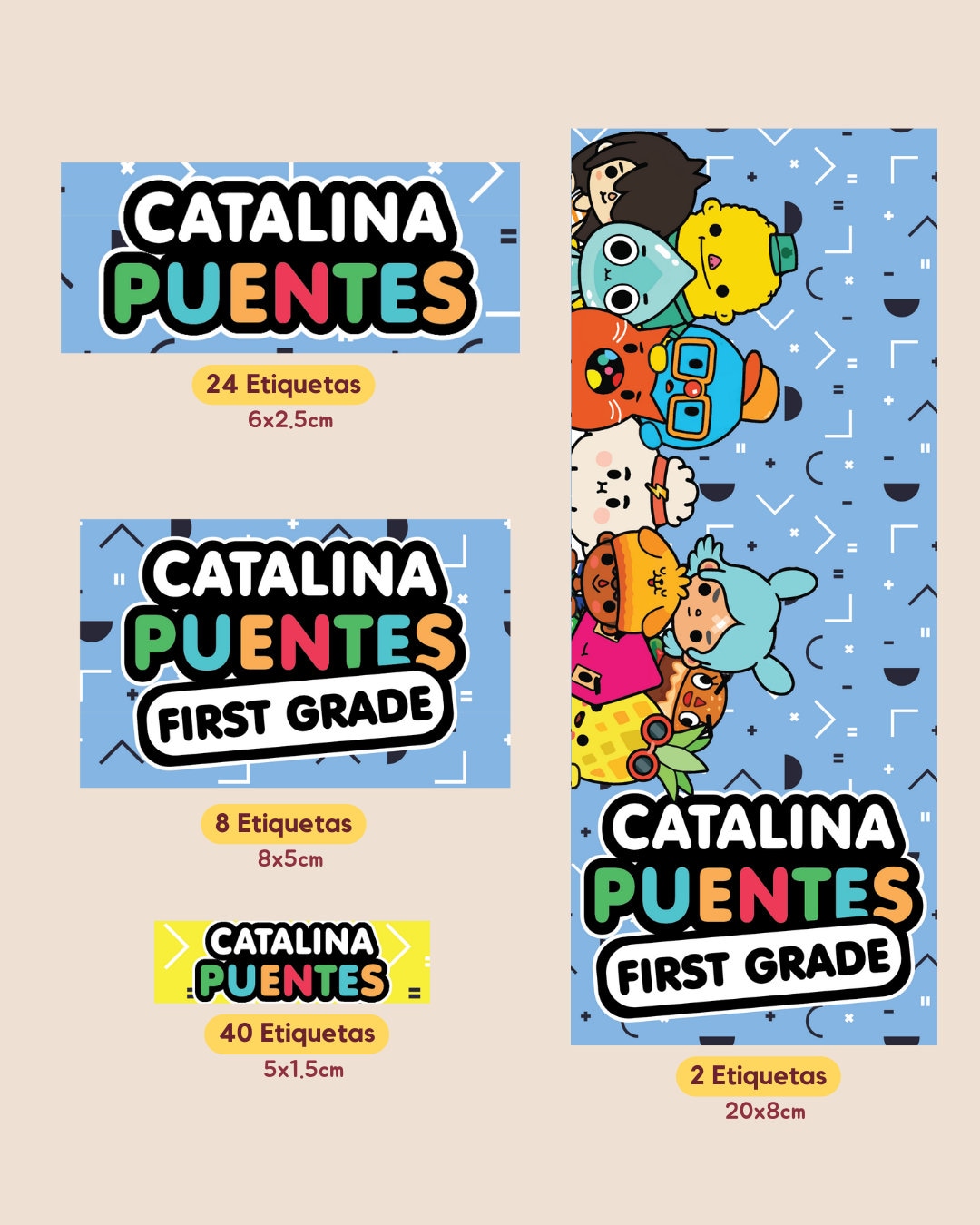 TOCA LIFE WORLD Toca Boca School Labels Notebook Cover Tags Notebook ...