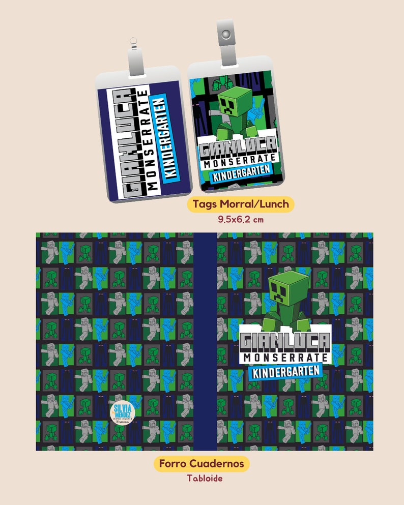 MINECRAFT School Labels - Notebook Cover | Tags | Notebook Lining ...