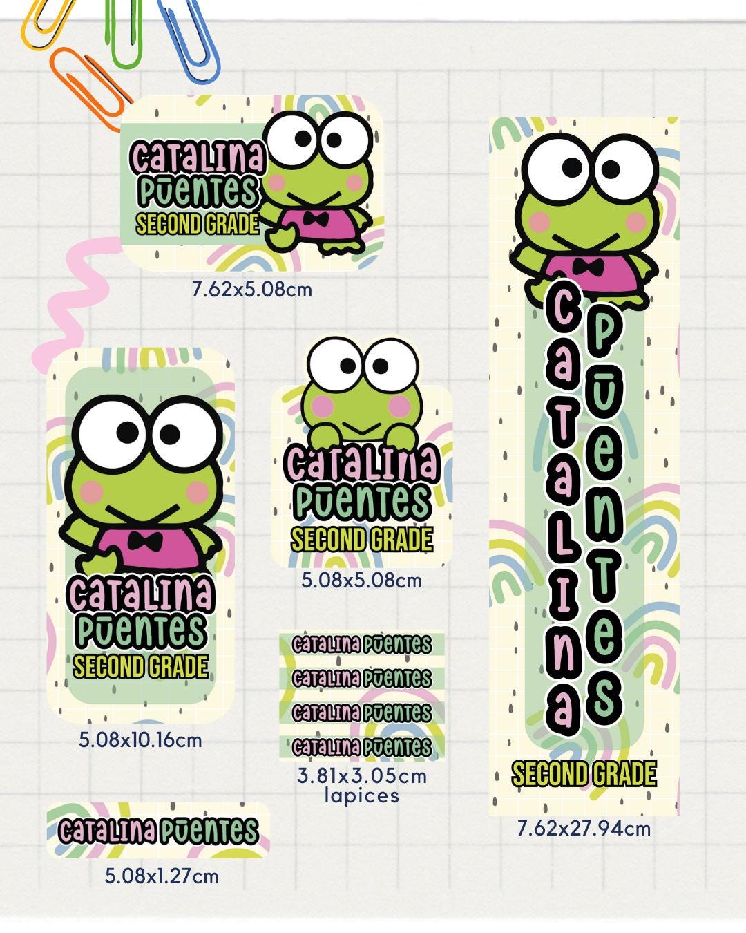 FROG KAWAII School Labels - Notebook Cover | Tags | Notebook Lining ...