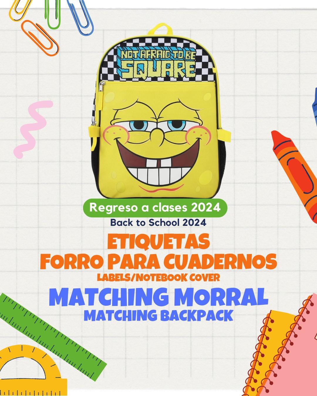 SPONGEBOB School Labels Notebook Cover Tags Notebook Lining Notebooks ...