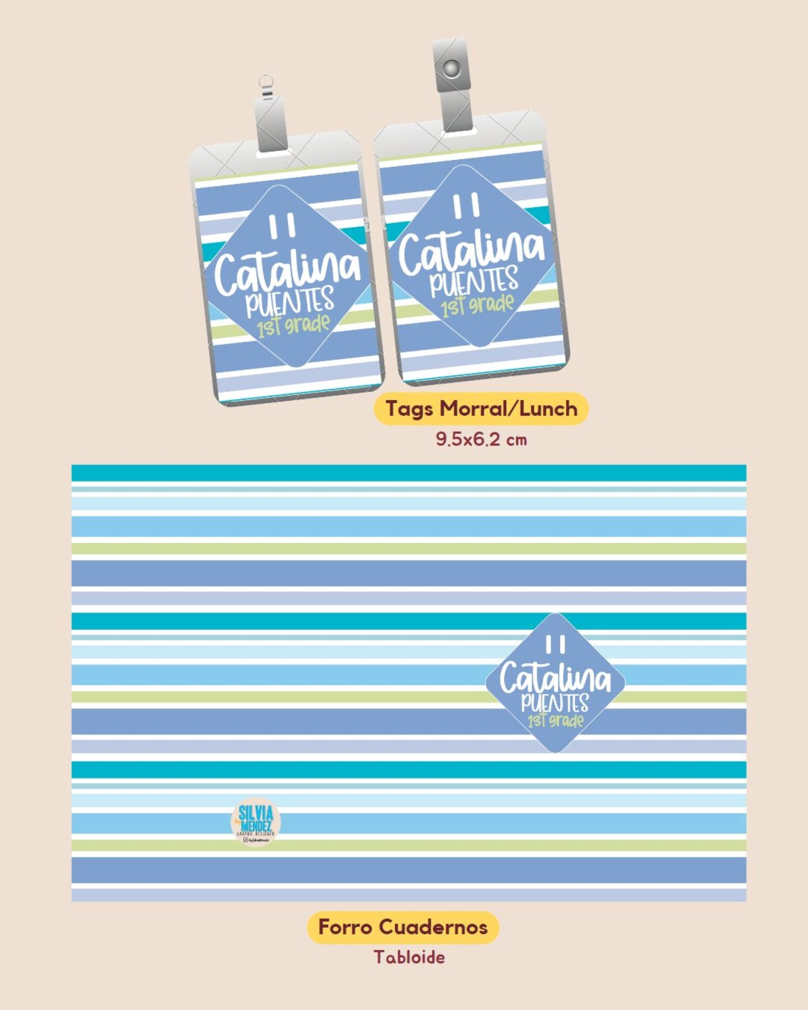 SCHOOL LABELS Notebook COVER Tags Notebooks Lining Backpack / Lunch ...