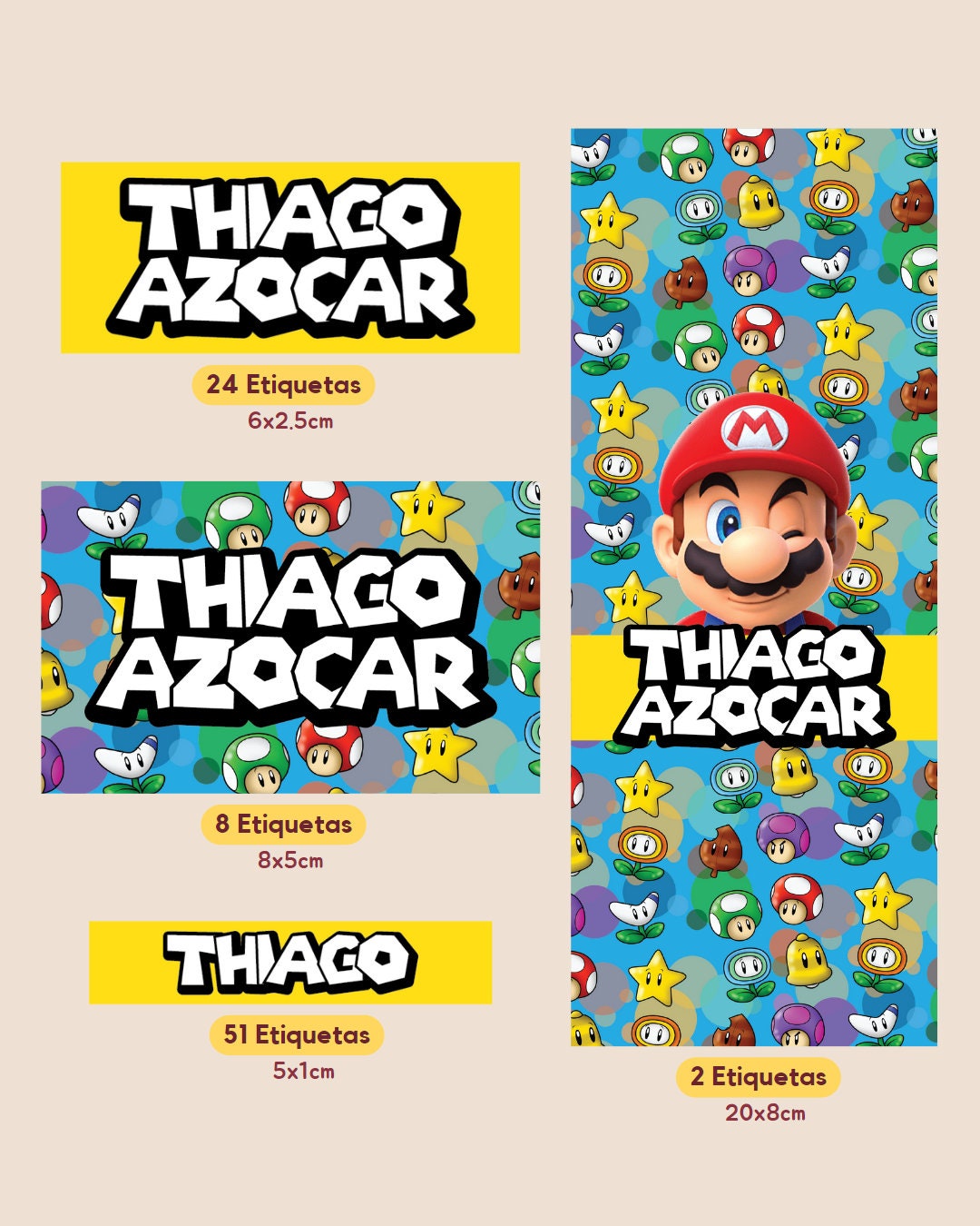 SUPER MARIO BROS School Labels - Notebook Cover | Tags | Notebook ...