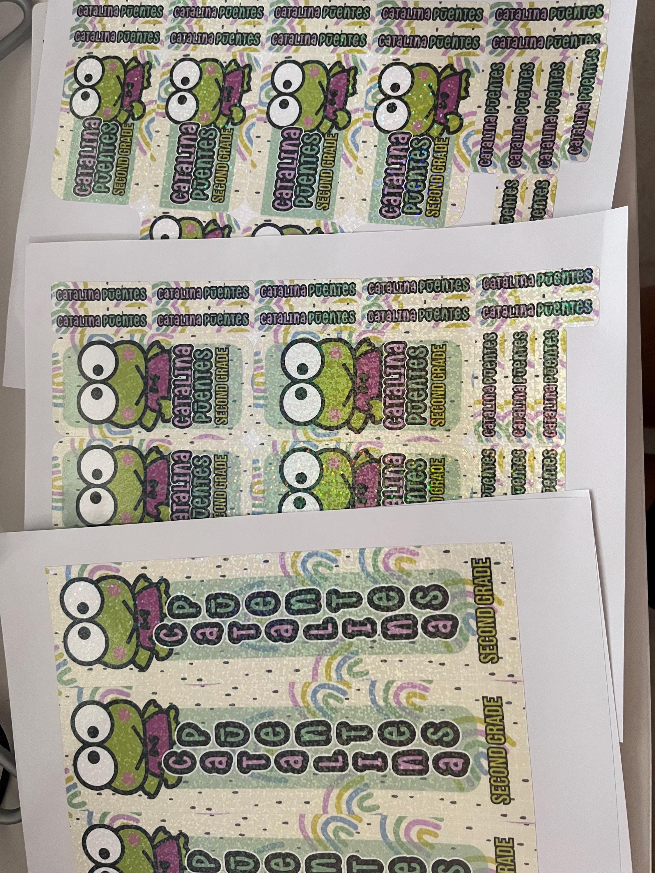 FROG KAWAII School Labels - Notebook Cover | Tags | Notebook Lining ...