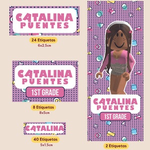 ROBLOX School Labels Notebook Cover Tags Notebook Lining Backpack ...