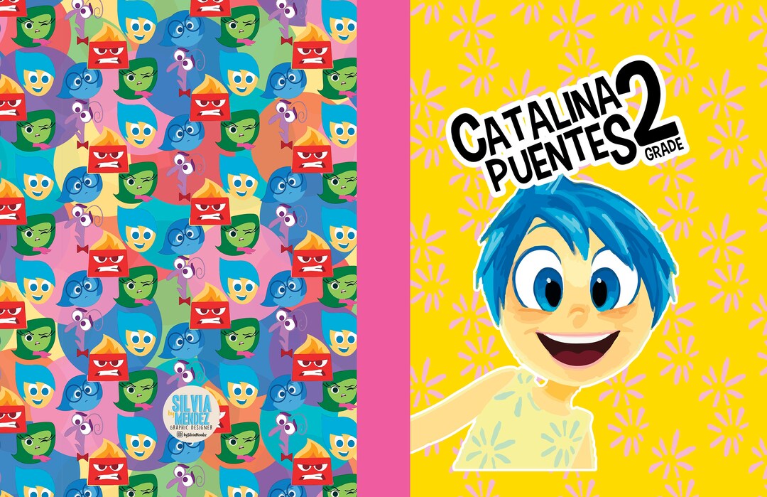 INSIDE OUT INTENSELY School Labels Notebook Cover Tags Notebook Lining ...