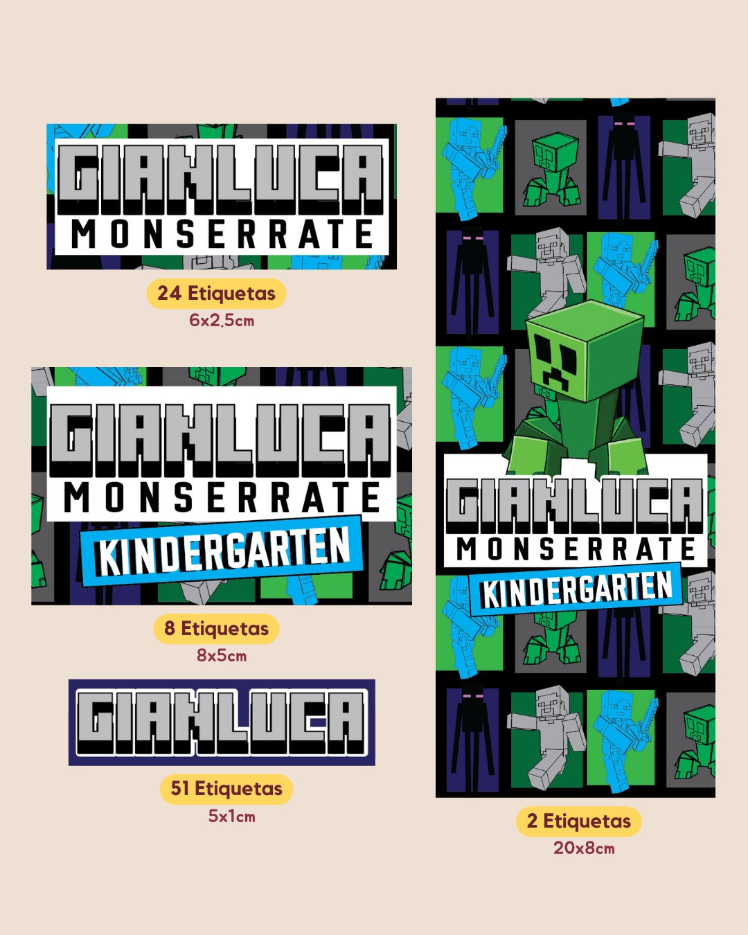 MINECRAFT School Labels - Notebook Cover | Tags | Notebook Lining ...