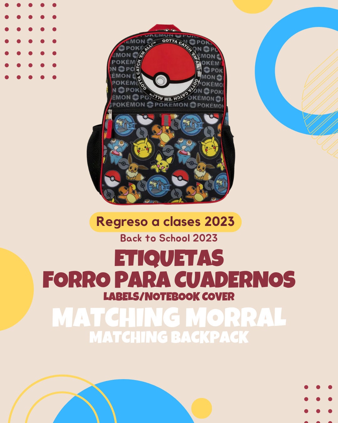 POKEMON School Labels - Notebook Cover | Tags | Notebook Lining ...