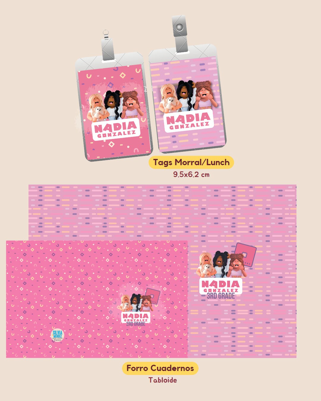 ROBLOX School Labels Notebook Cover Tags Notebooks Lining Backpack ...