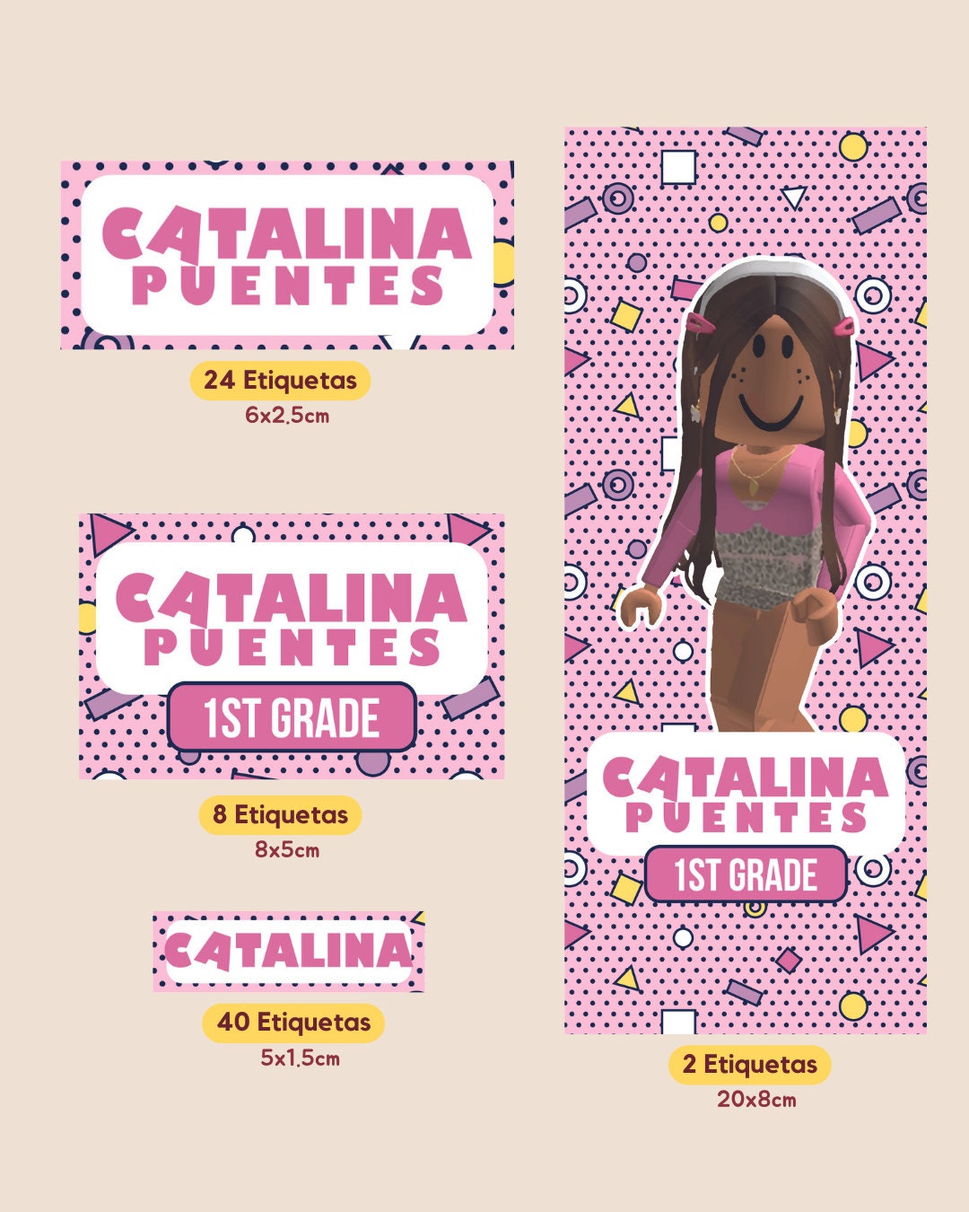 ROBLOX School Labels - Notebook Cover | Tags | Notebook Lining ...