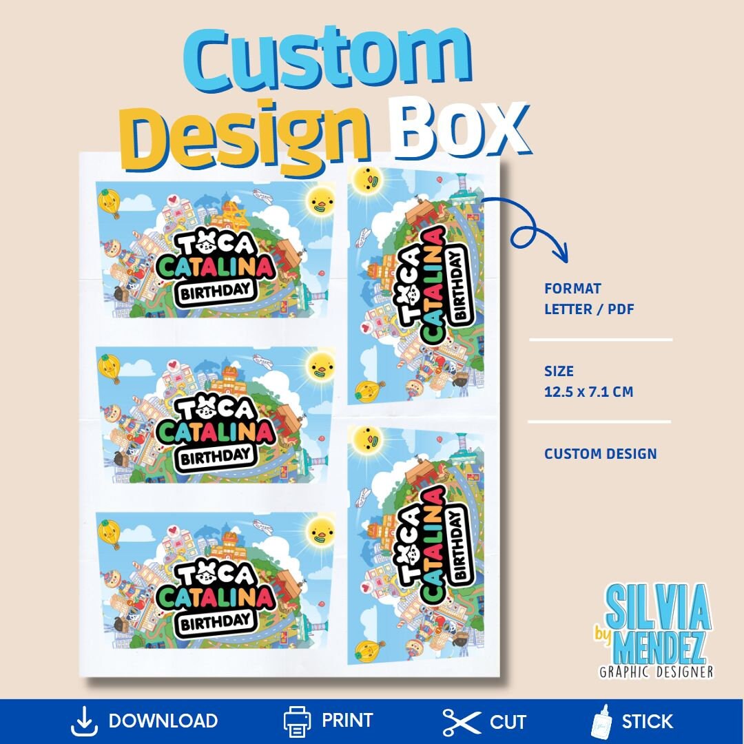 CUSTOM DESIGN BOXES | Toca Boca Life World | Parties | Birthday | Favor Box | Candy Box - Etsy