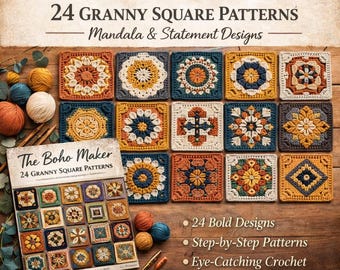 24 Boho Granny Square Crochet Patterns | Mandala & Statement Squares ...
