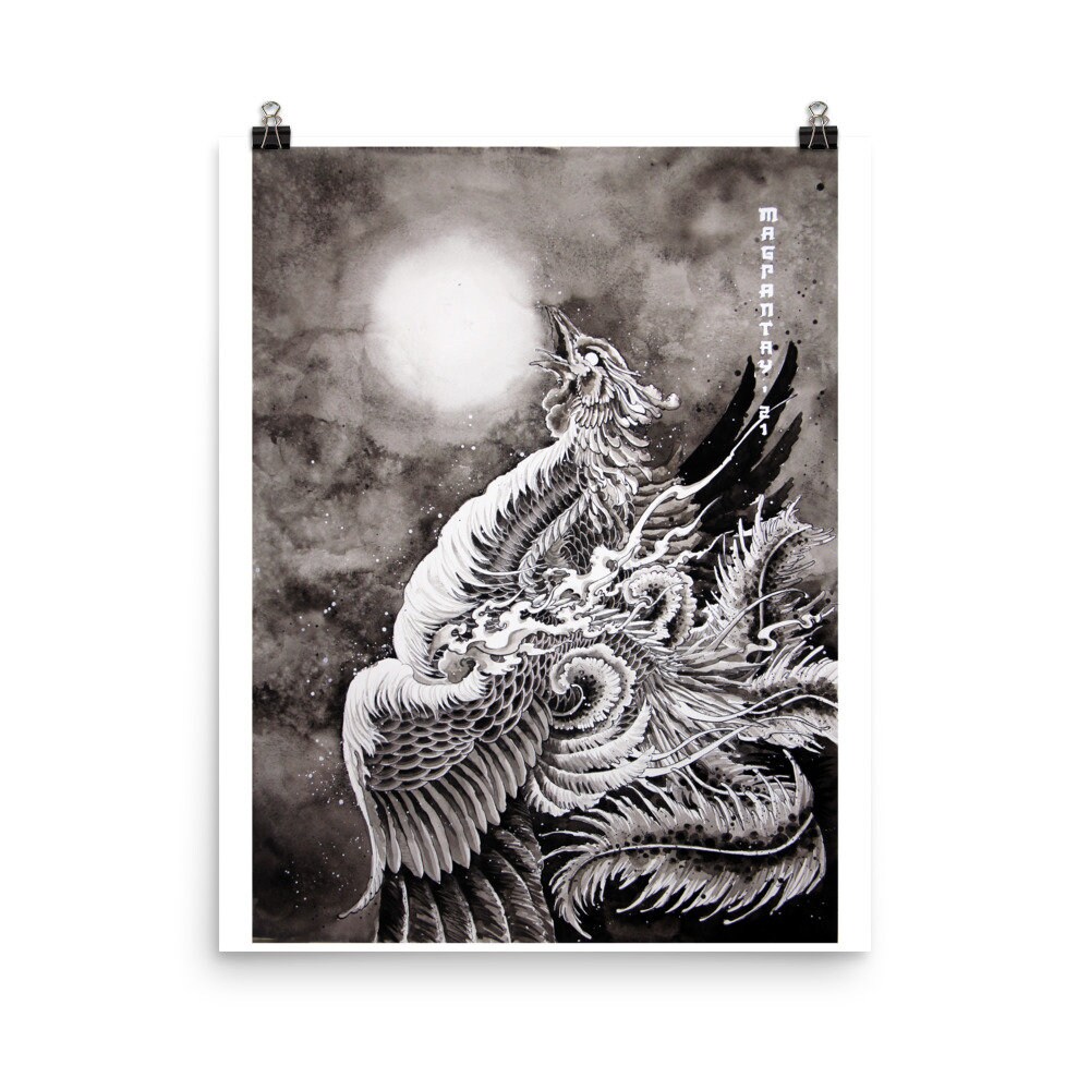 Phoenix Art Print Phoenix Art Print Wall Deco Art Print | Etsy