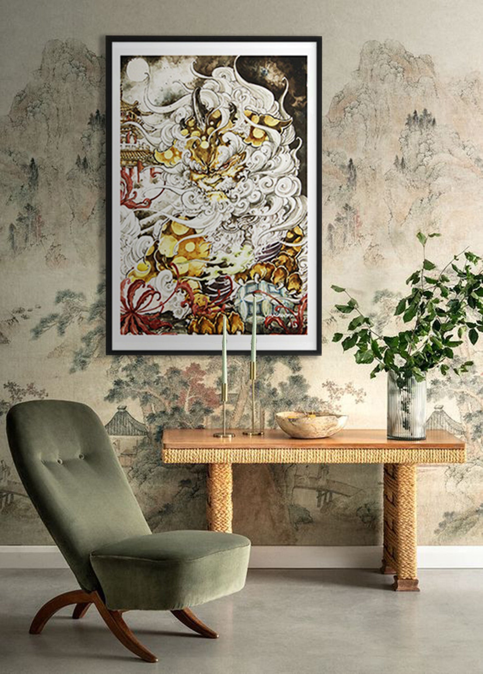 Foo Dog Art Print, Foo Dog Art Print - Wall Deco Art Print - High ...