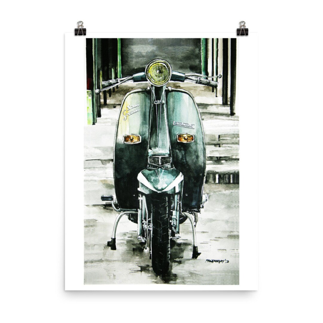 Vespa Lambretta #1 Art Print Posters, Wall Deco Posters, Motorcycle ...
