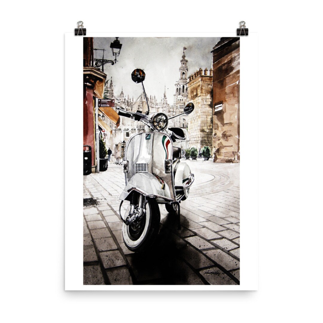 Vespa PX #2 Personalize Art Print Wall Deco Posters, Motorcycle Posters ...