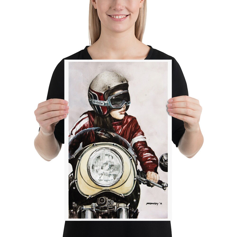 Chick Motoart Personalized Wall Deco Art Print High - Etsy