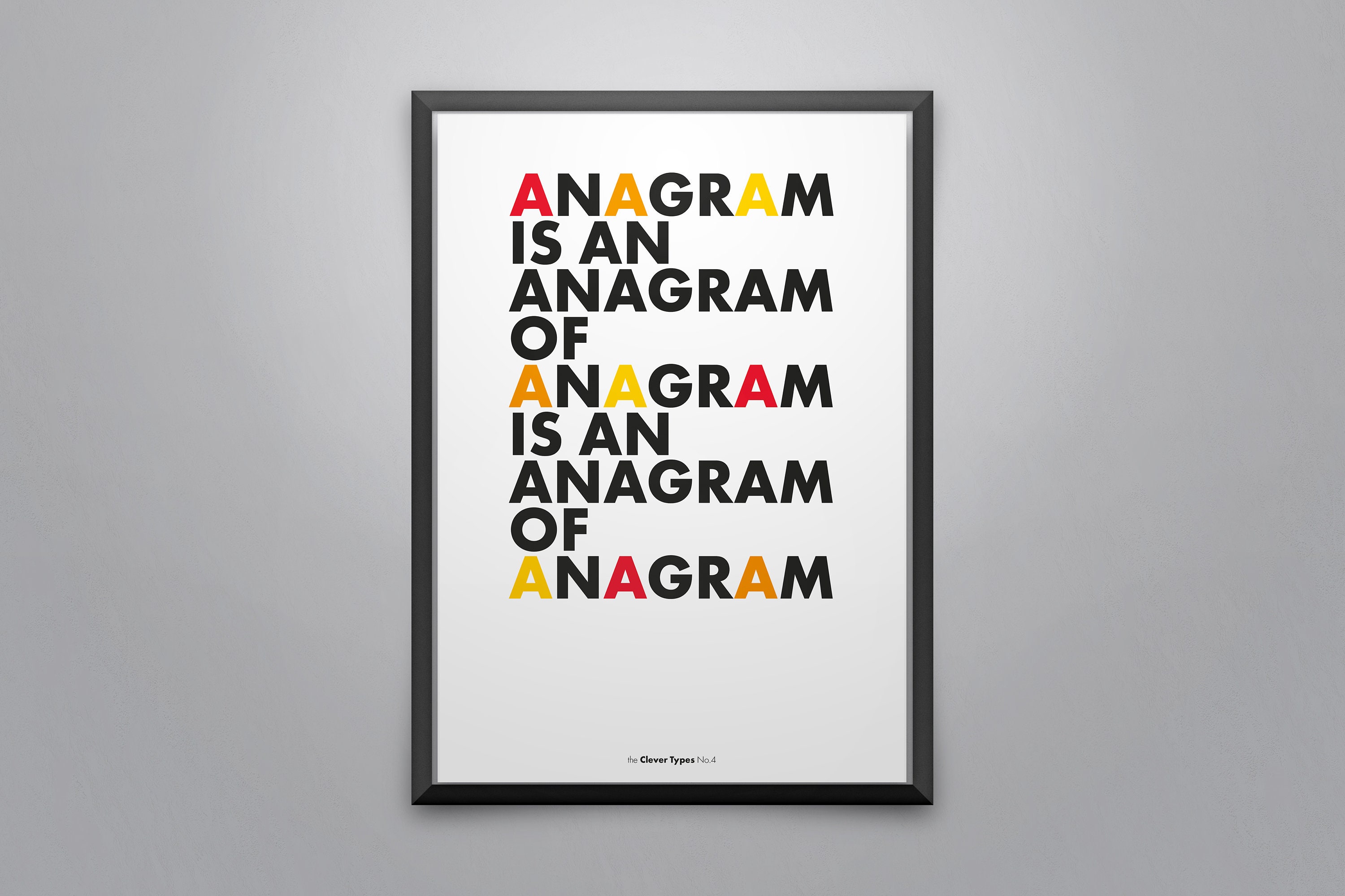 Nº 4 'Anagrama es un anagrama de anagrama' Póster A3, A4 o A5 y postal ...
