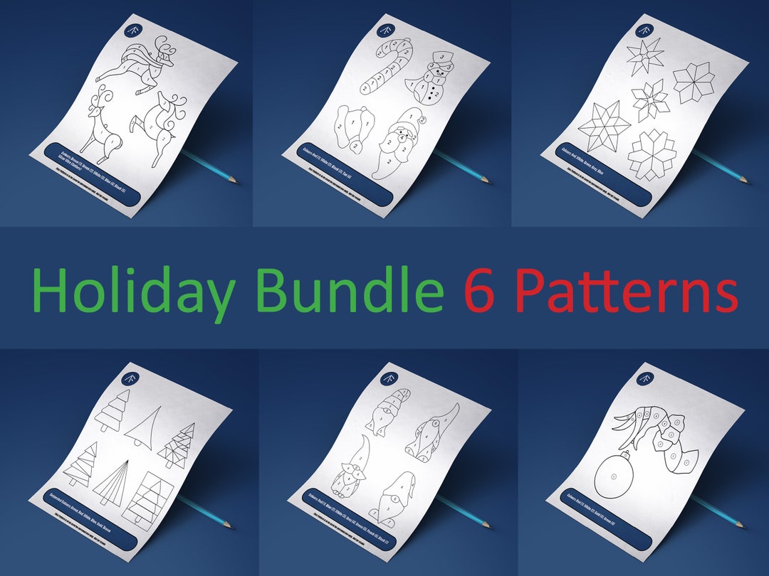 Stained Glass Holiday Bundle, Digital Template/ Pattern - Etsy