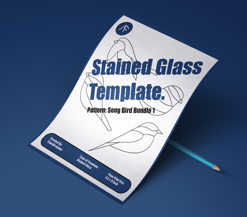 Stained Glass Song Bird Bundle 1 Digital Template/ Pattern - Etsy